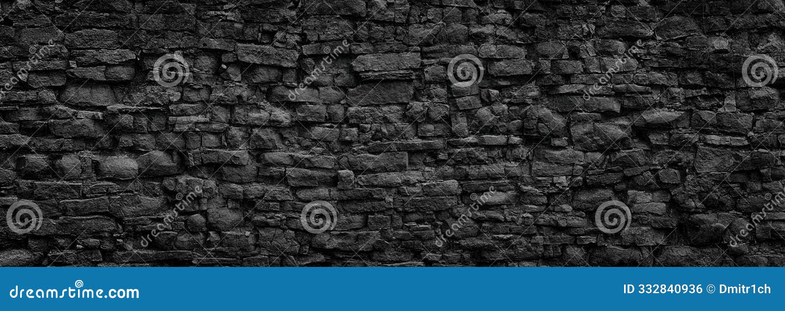 Black Stone Wall, Gloomy Stonework Texture As Background Stock Photo ...