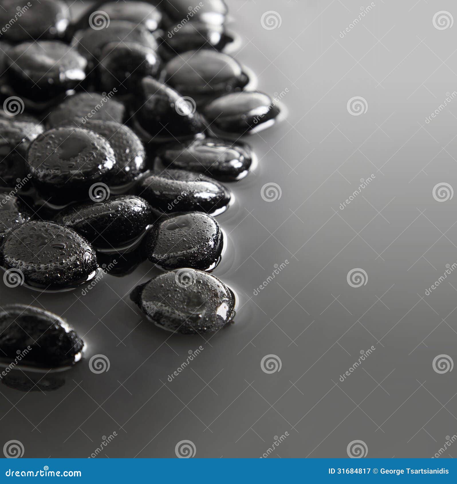 Black Stones on Water Background Stock Image - Image of abstract, drip ...