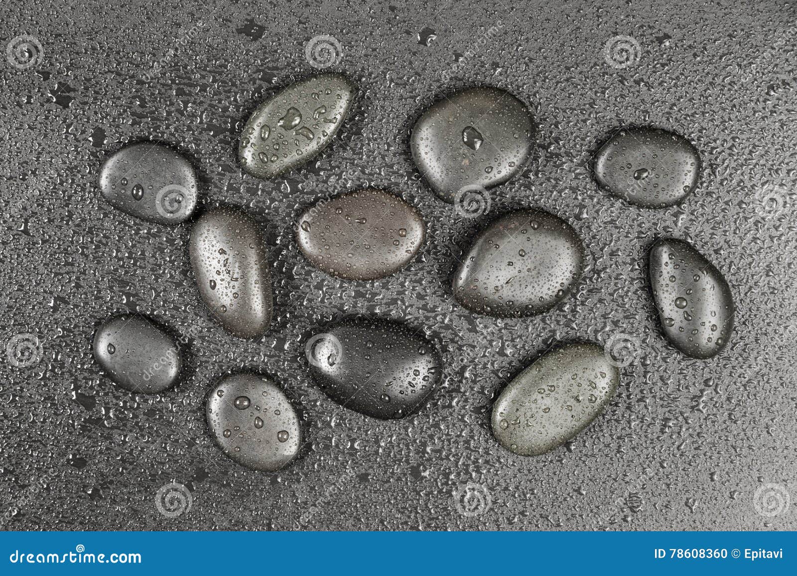 Black Stones with Water Drops Stock Photo - Image of flat, freshness ...