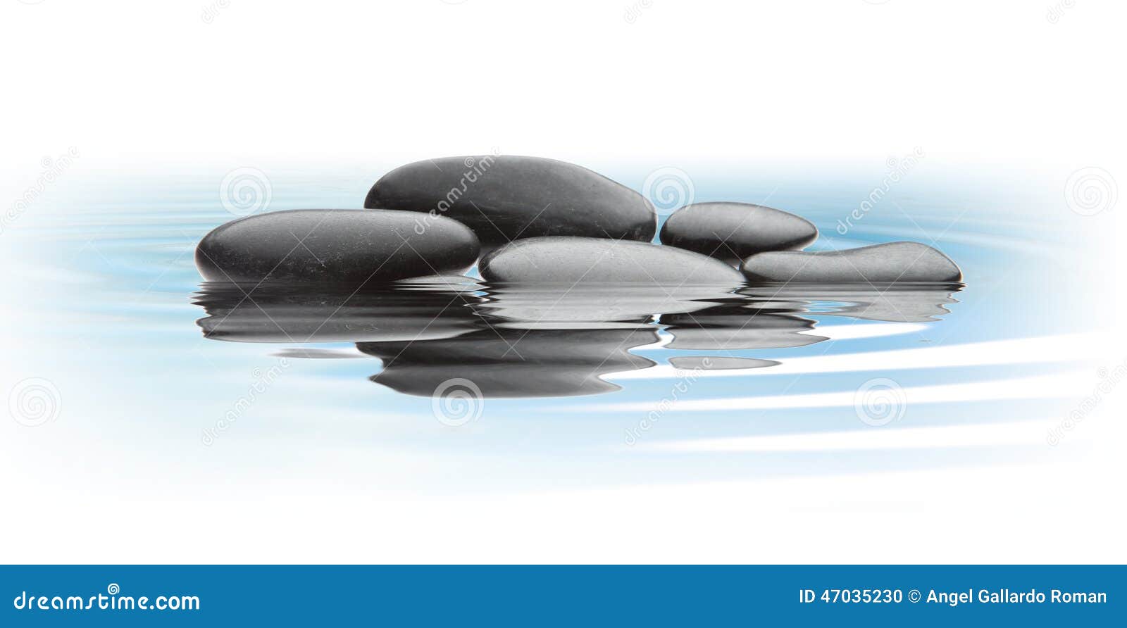 Black stones on water stock photo. Image of decoration - 47035230