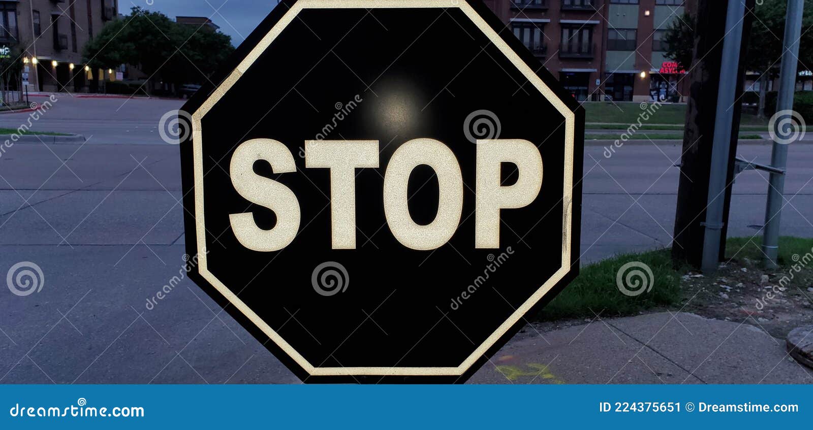 Black stop sign stock image. Image of sign, logo, black - 224375651