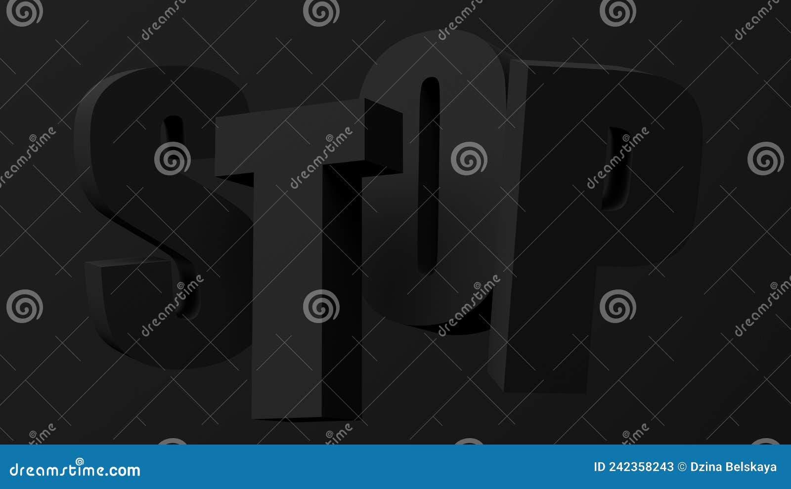Black STOP Word. Black Background Stock Illustration - Illustration of ...