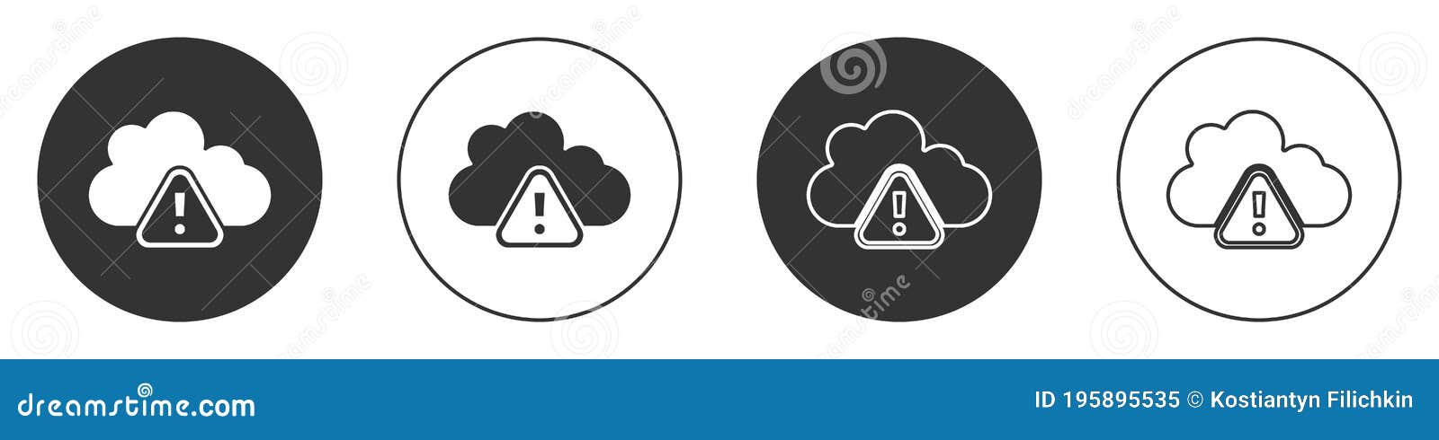 Black Storm Warning Icon Isolated on White Background. Exclamation Mark ...
