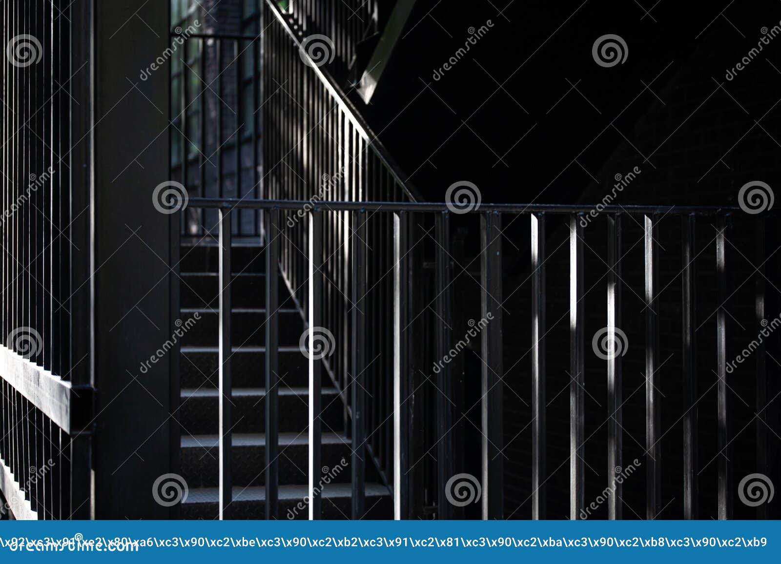 Black Street Stairs. Back Exit from the Building Stock Image - Image of ...