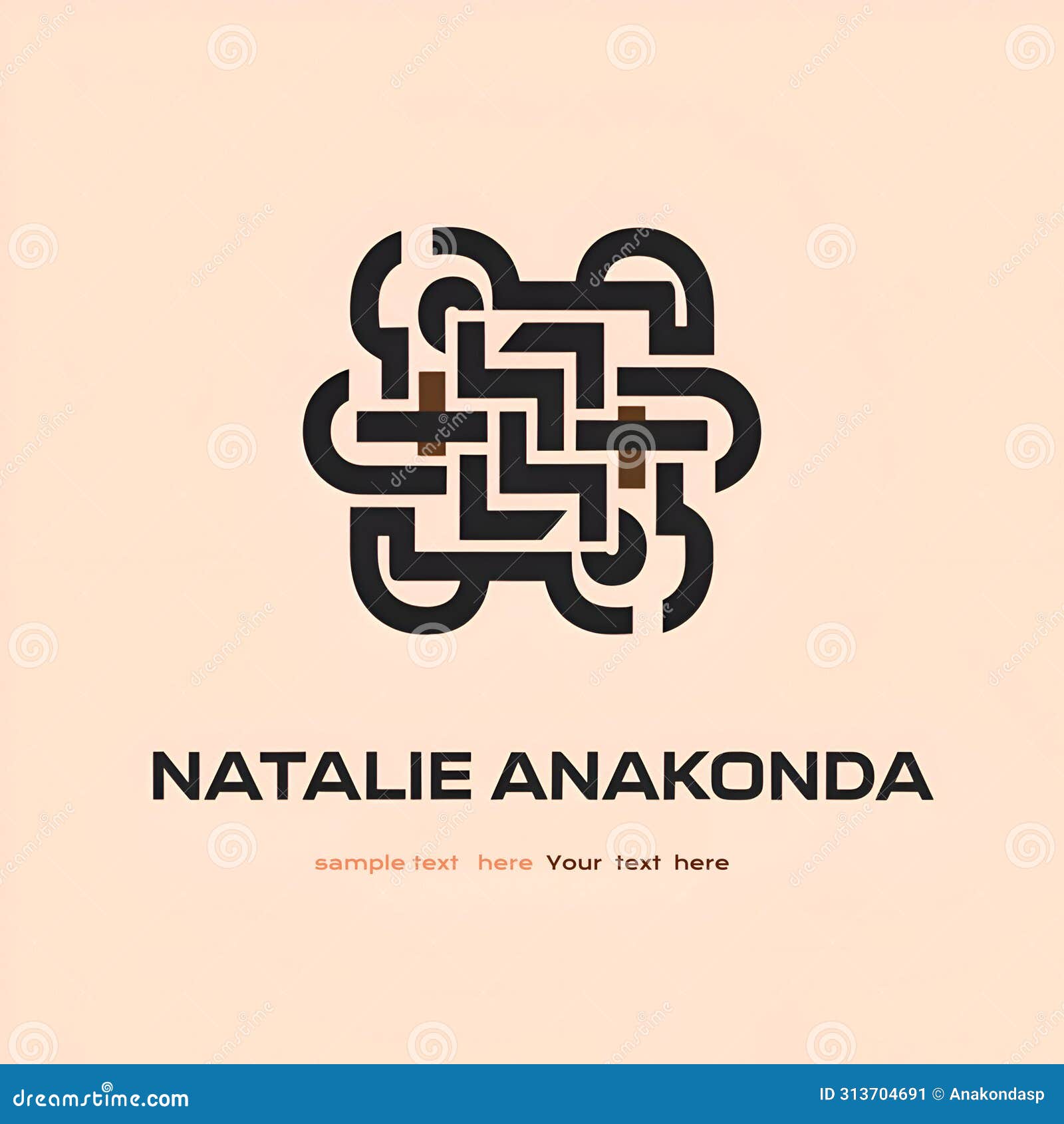 Black Strict Line Image Logo on Soft Pink Background for Branding. Ai ...