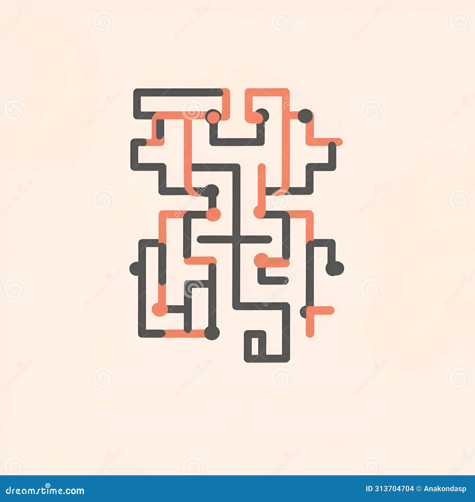 Black Strict Line Image Logo on Soft Pink Background for Branding. Ai ...