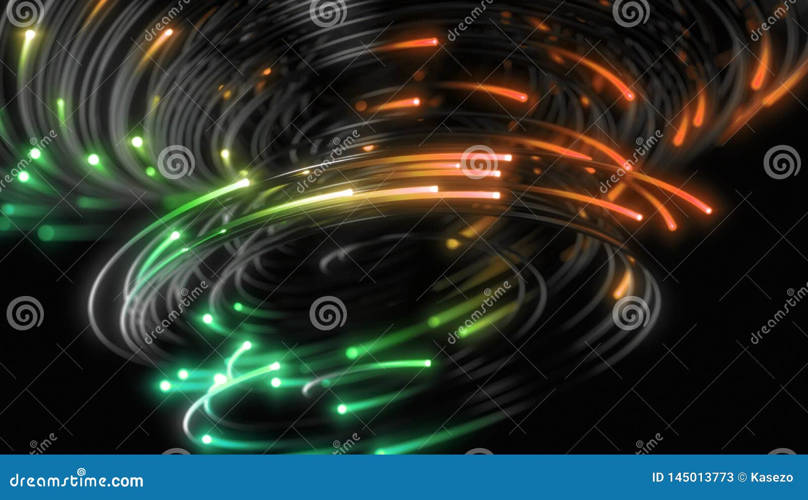 Black Strings with Glowing Heads. 3d Illustration Stock Illustration ...