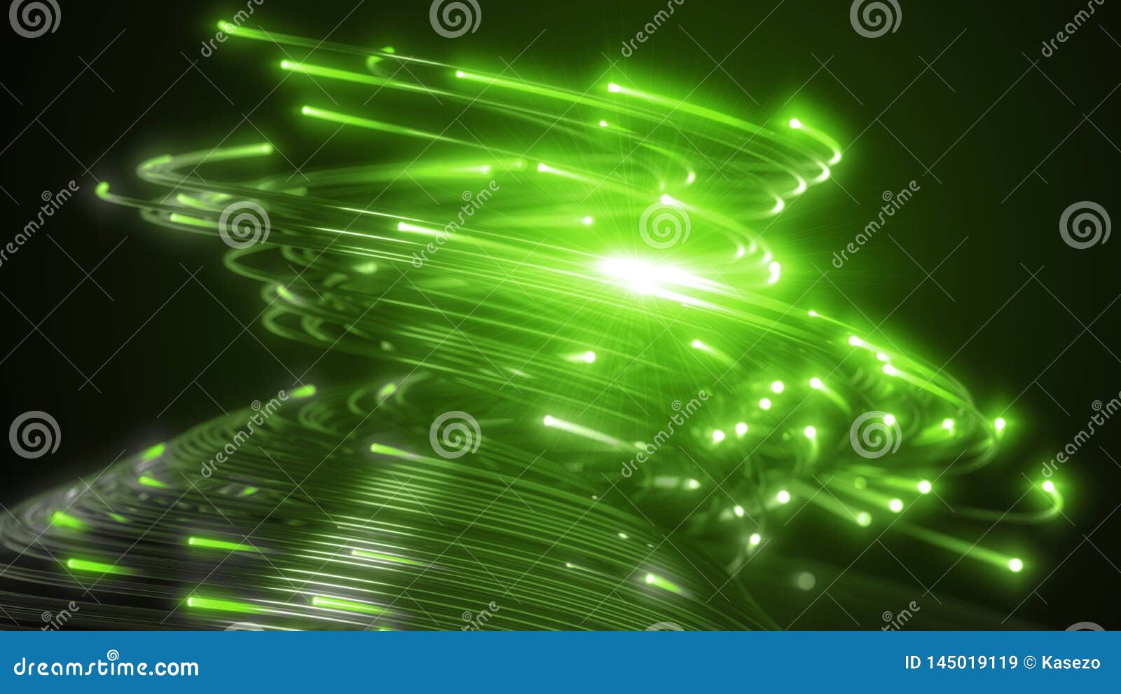 Black Strings with Glowing Heads. 3d Illustration Stock Illustration ...