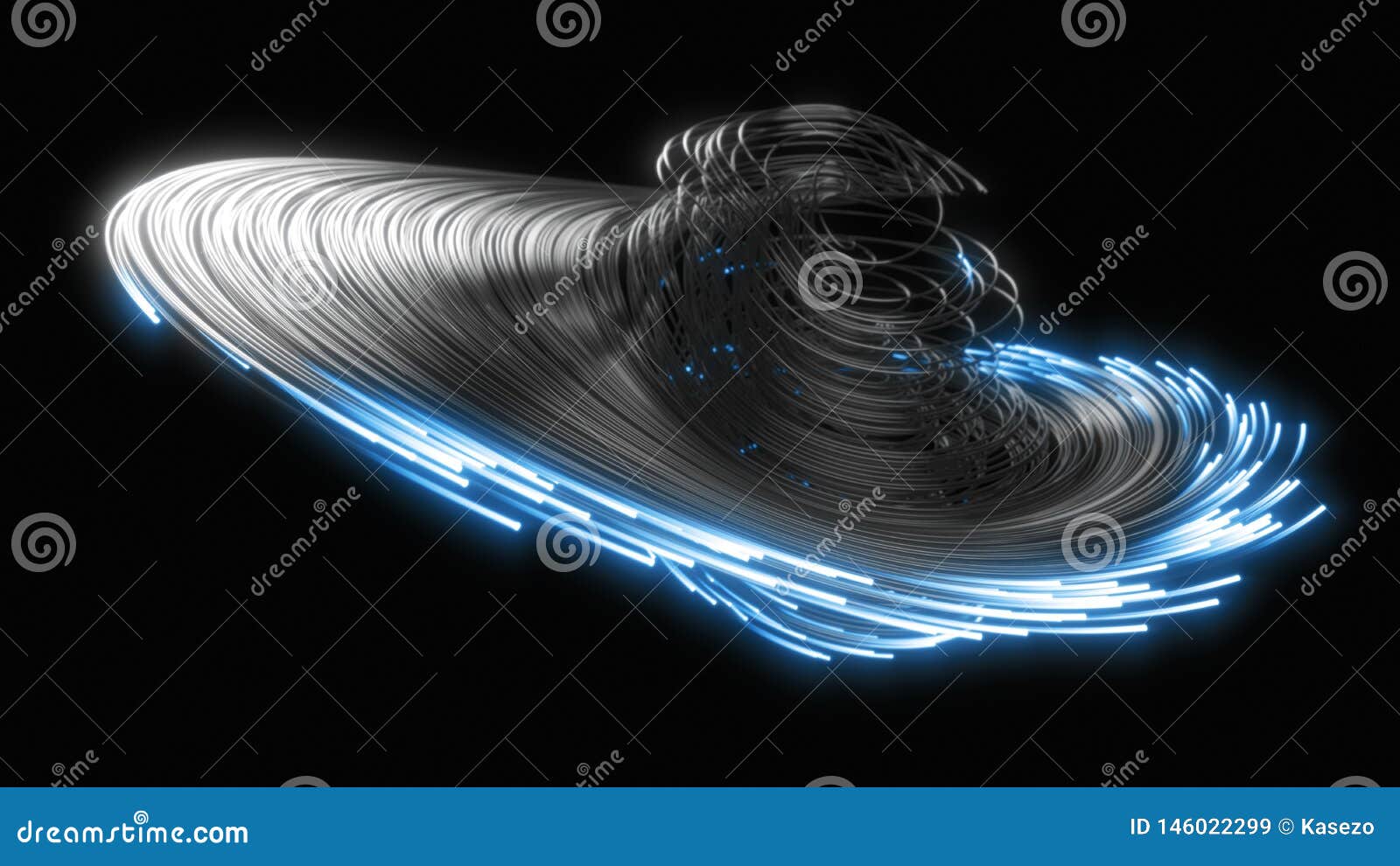 Black Strings with Glowing Heads. 3d Illustration Stock Illustration ...