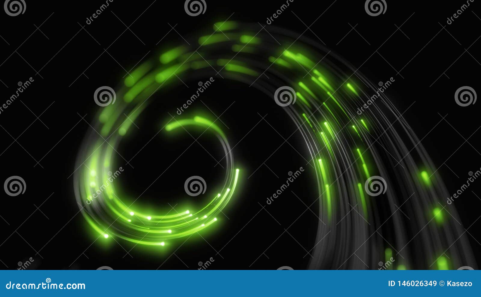 Black Strings with Glowing Heads. 3d Illustration Stock Illustration ...