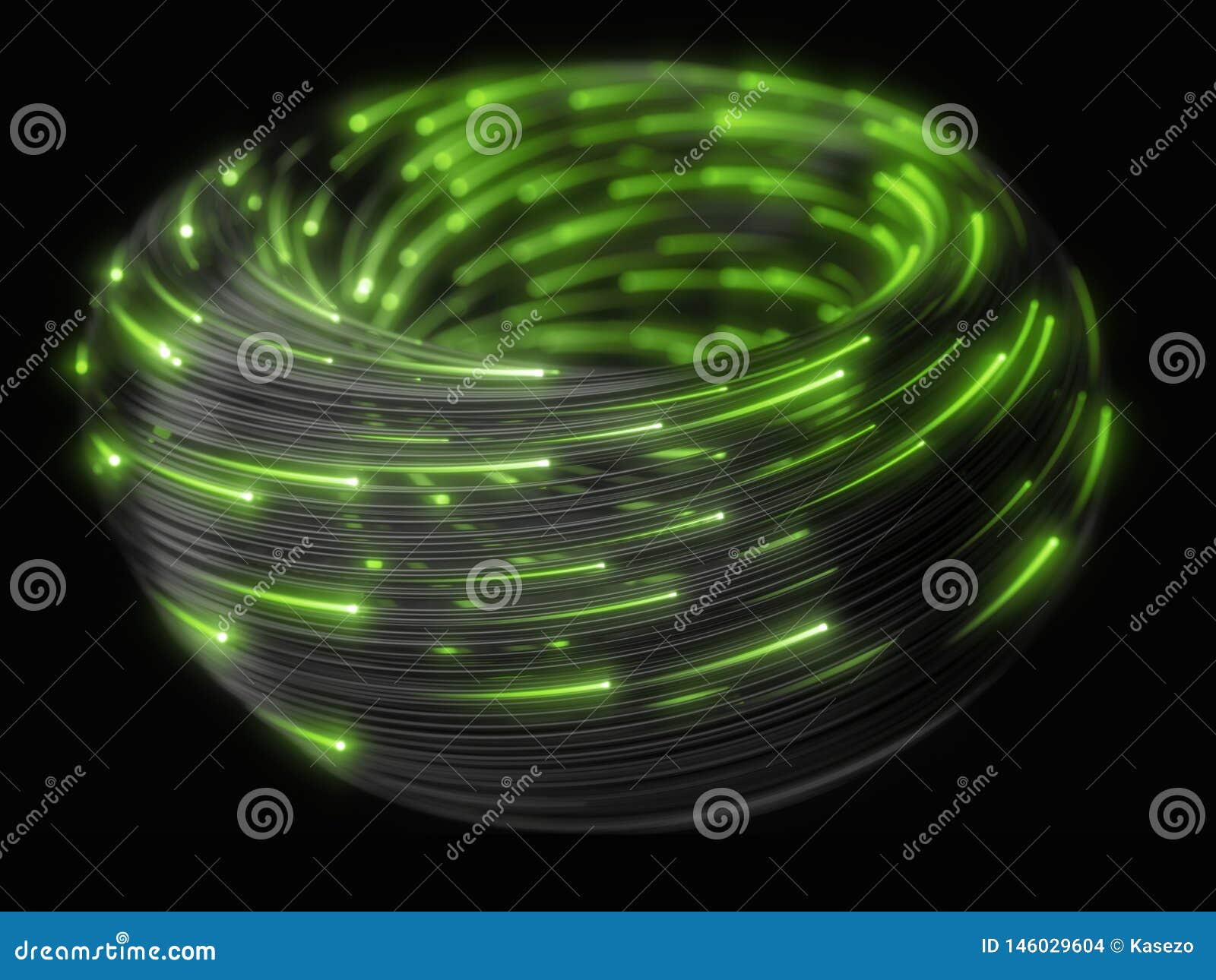 Black Strings with Glowing Heads. 3d Illustration Stock Illustration ...