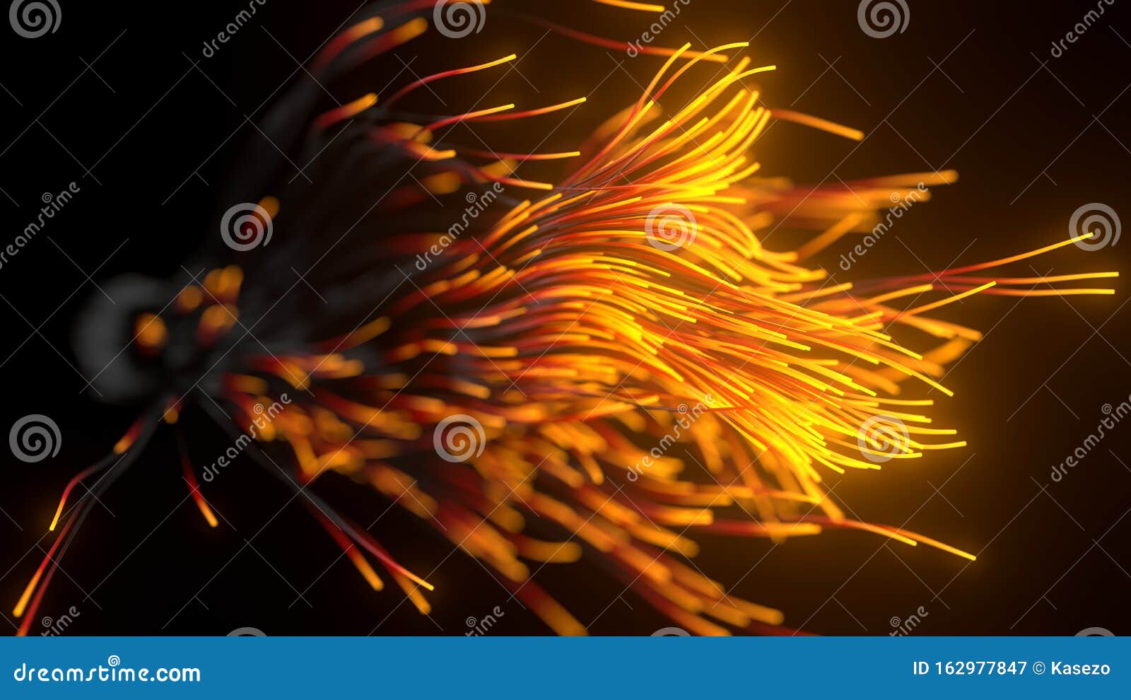 Black Strings with Glowing Heads. Suitable for Technology, Internet and ...