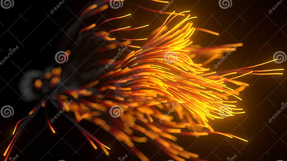 Black Strings with Glowing Heads. Suitable for Technology, Internet and ...