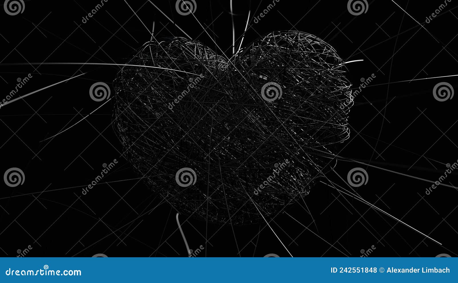 Black Strings Heart stock illustration. Illustration of love - 242551848
