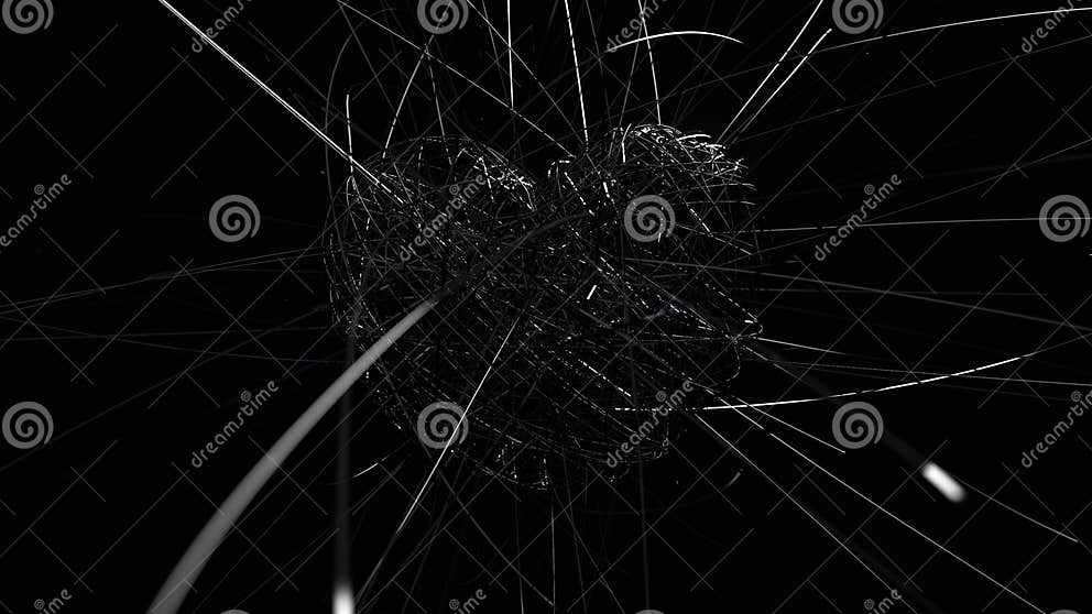 Black Strings Heart stock illustration. Illustration of february ...