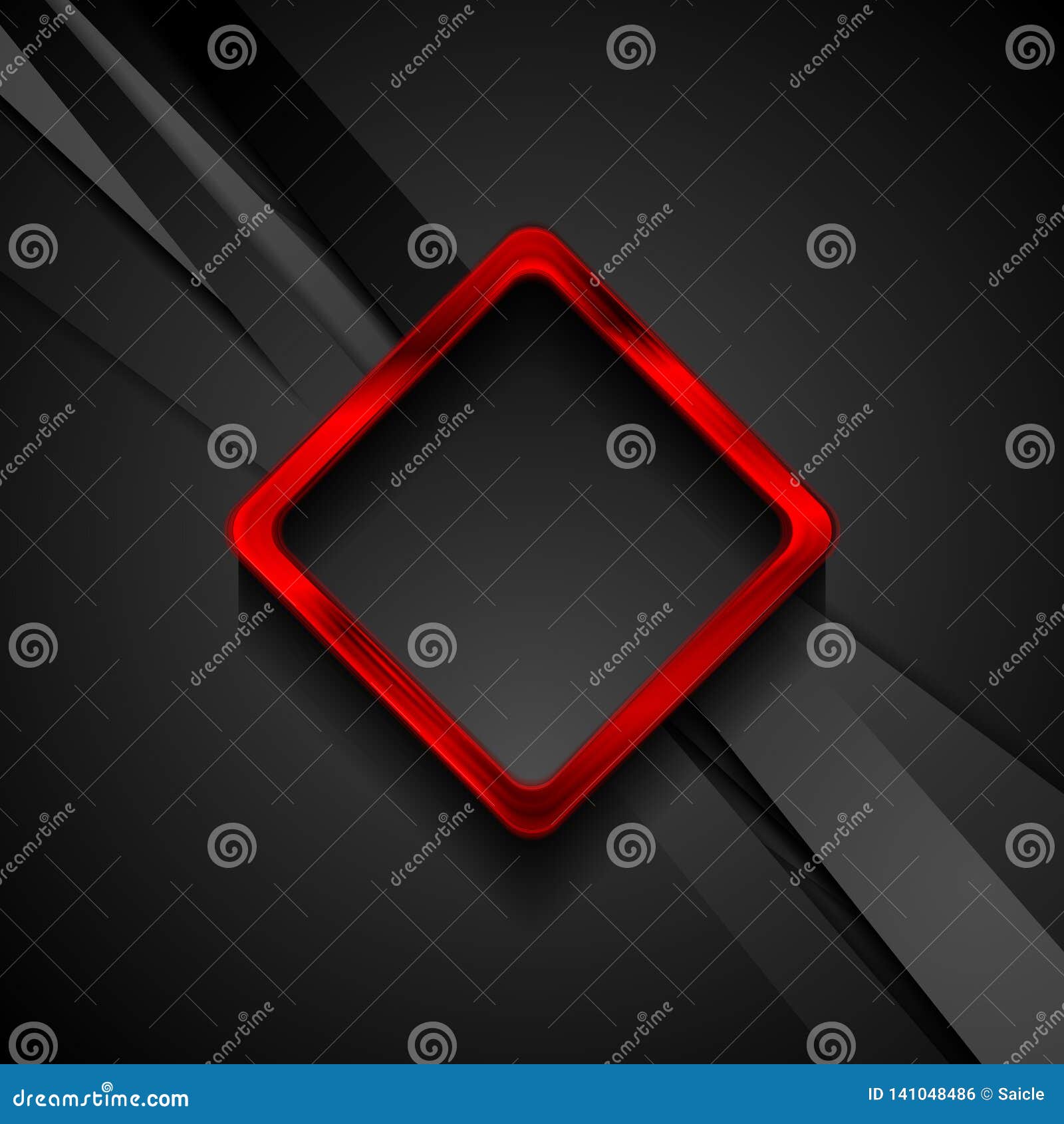 Black Stripes and Red Glossy Square Frame Abstract Background Stock ...