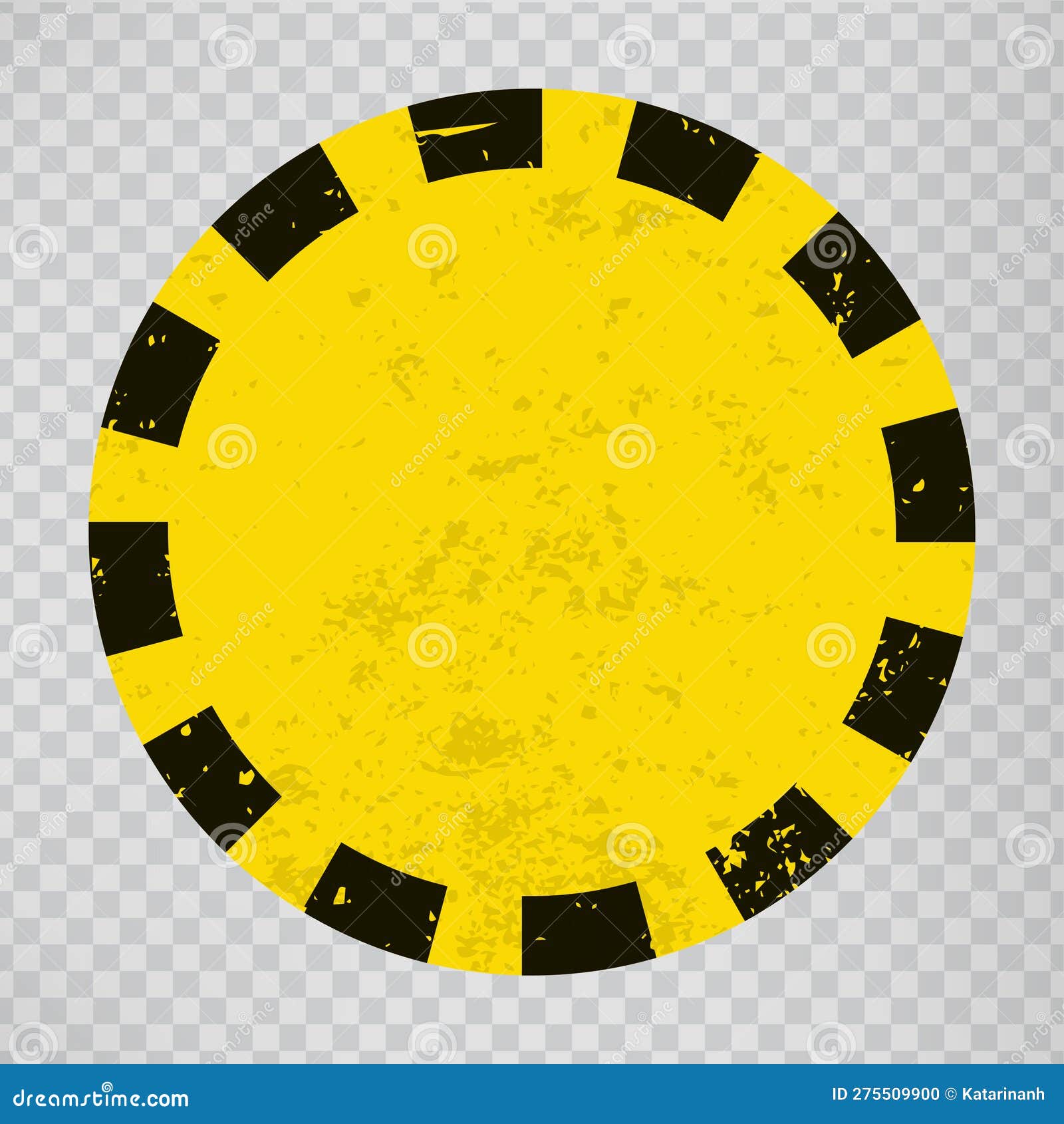 Black Stripped Circle on Yellow Background. Text Space. Blank Warning ...
