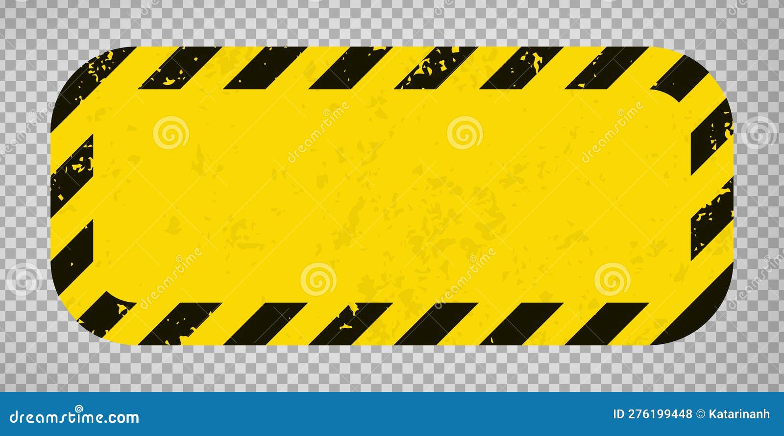Black Stripped Rectangle On Yellow Background. Blank Warning Sign ...