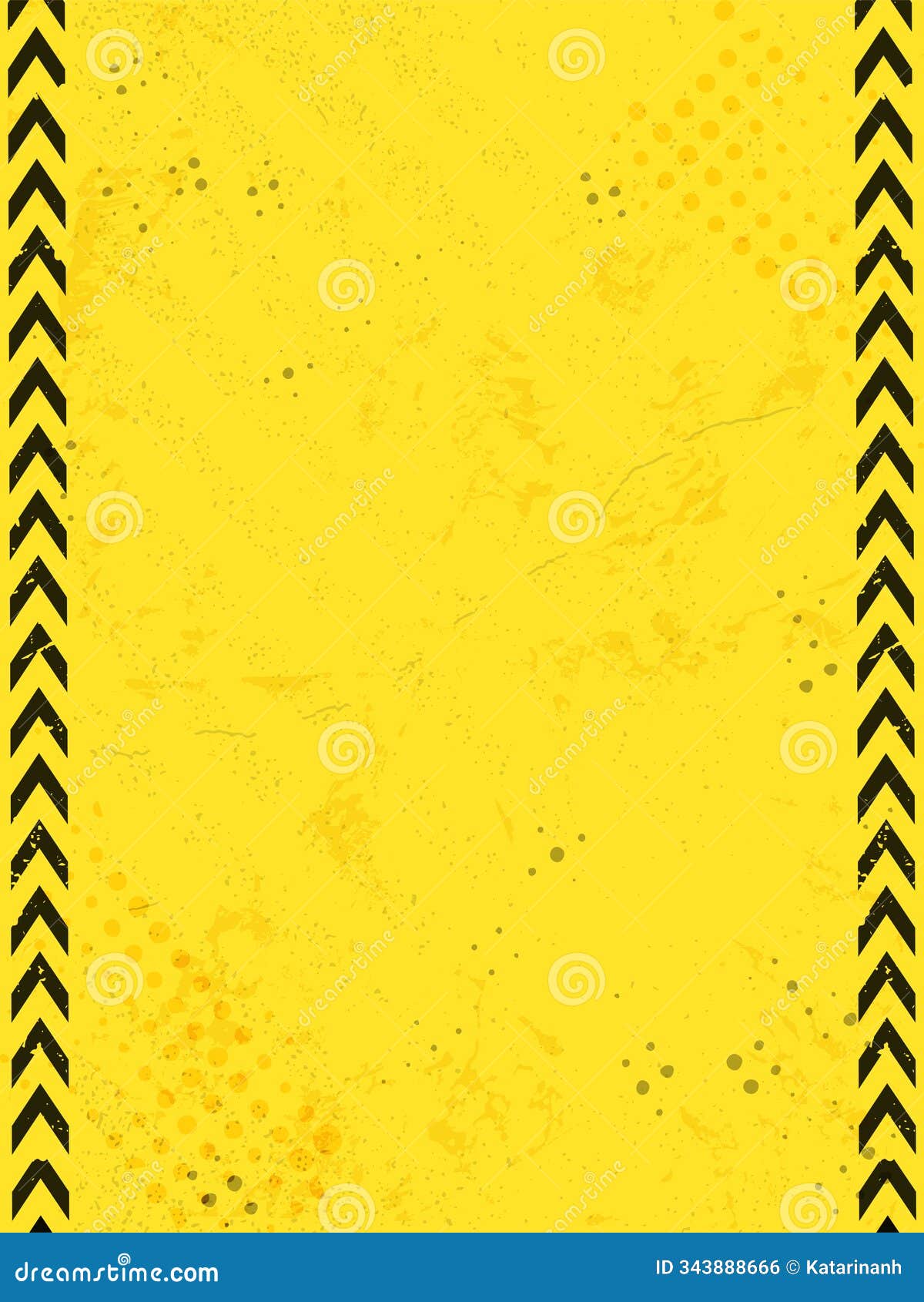 Black Stripped Rectangle on Yellow Background. Blank Warning Sign and ...