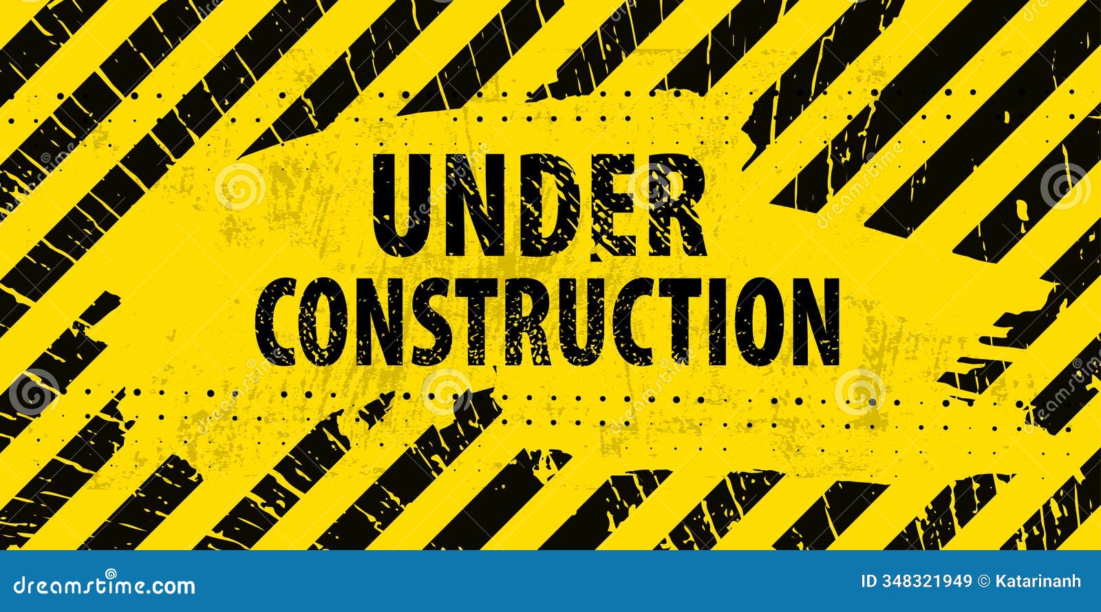 Black Stripped Rectangle on Yellow Background. Blank Warning Sign ...