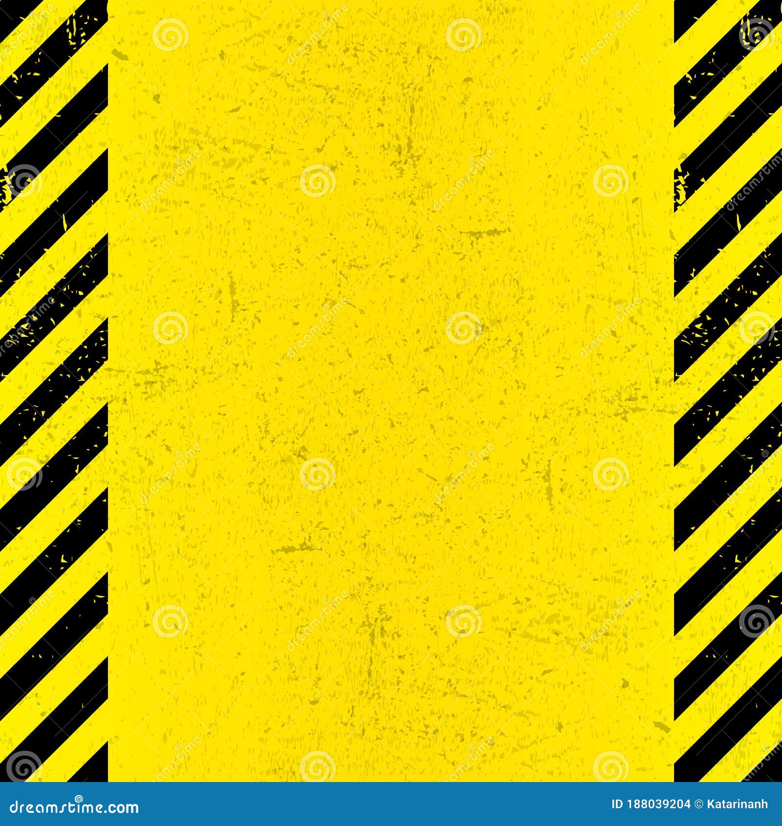 Black Stripped Rectangle On Yellow Background. Blank Warning Sign ...
