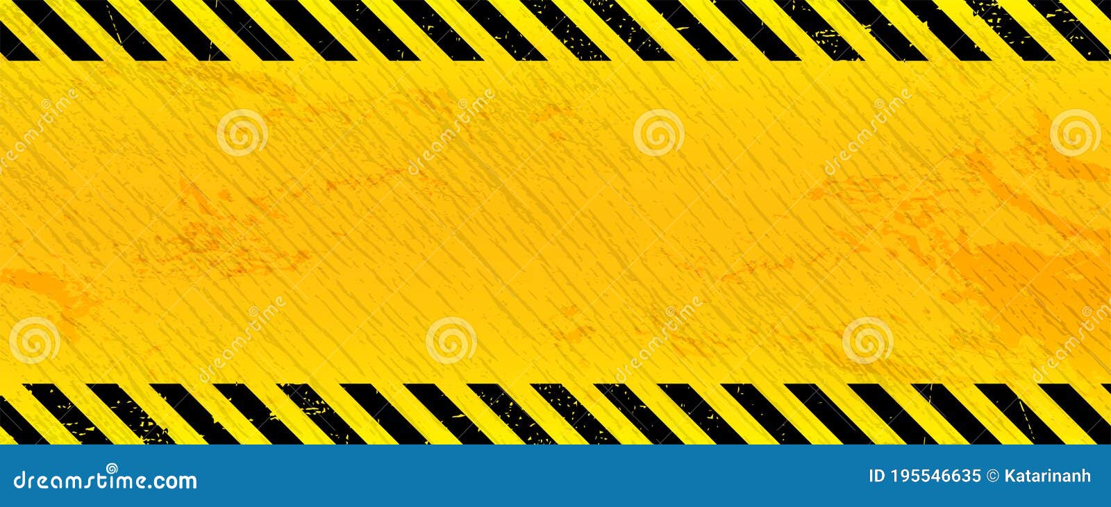 Black Stripped Rectangle on Yellow Background. Blank Warning Sign ...