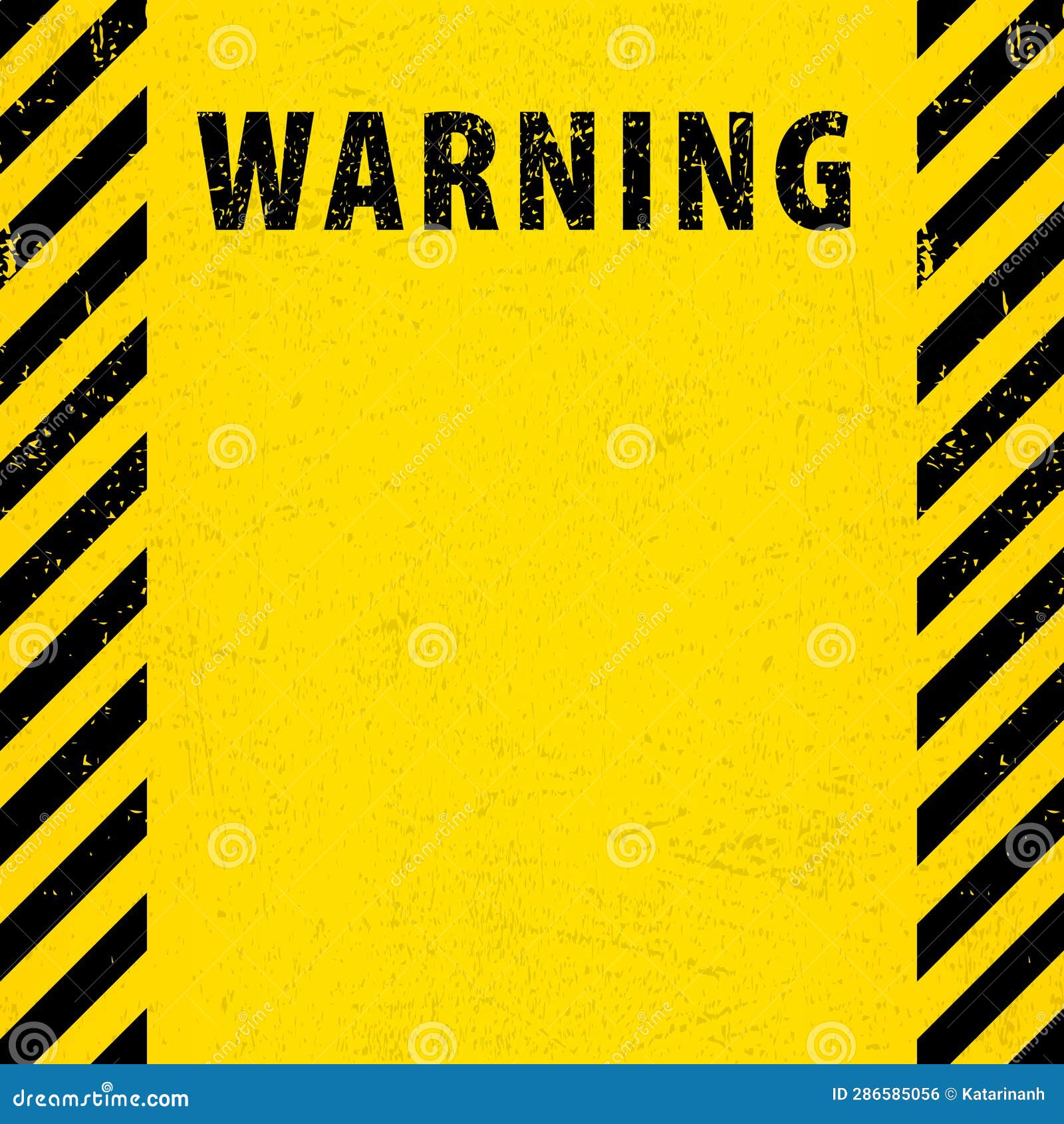 Black Stripped Rectangle On Yellow Background Scratched Warning Sign