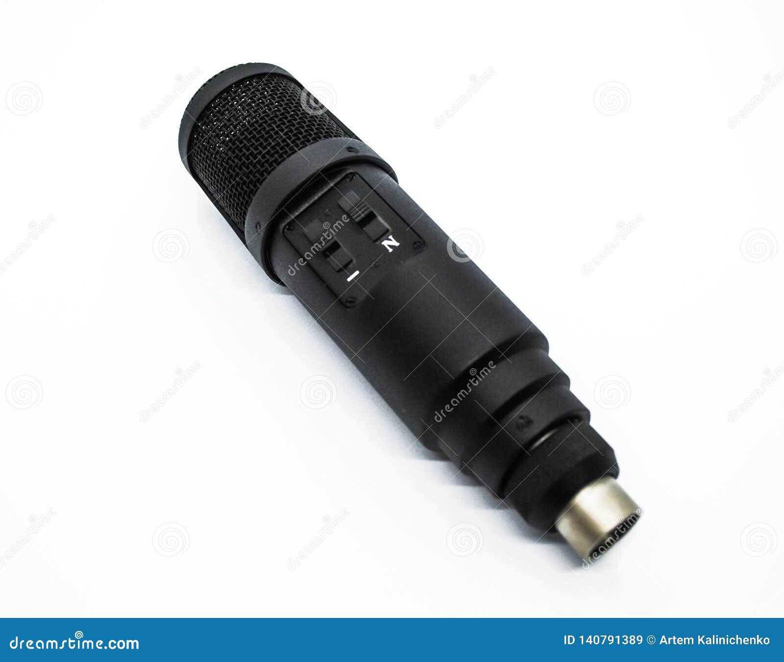Black Studio Microphone on White Background Stock Image - Image of ...