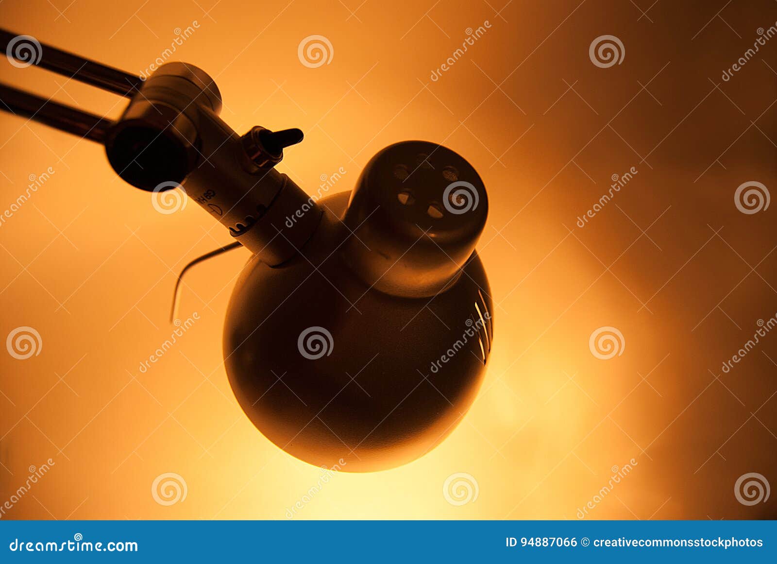 Black Study Lamp With Yellow Light Picture. Image: 94887066