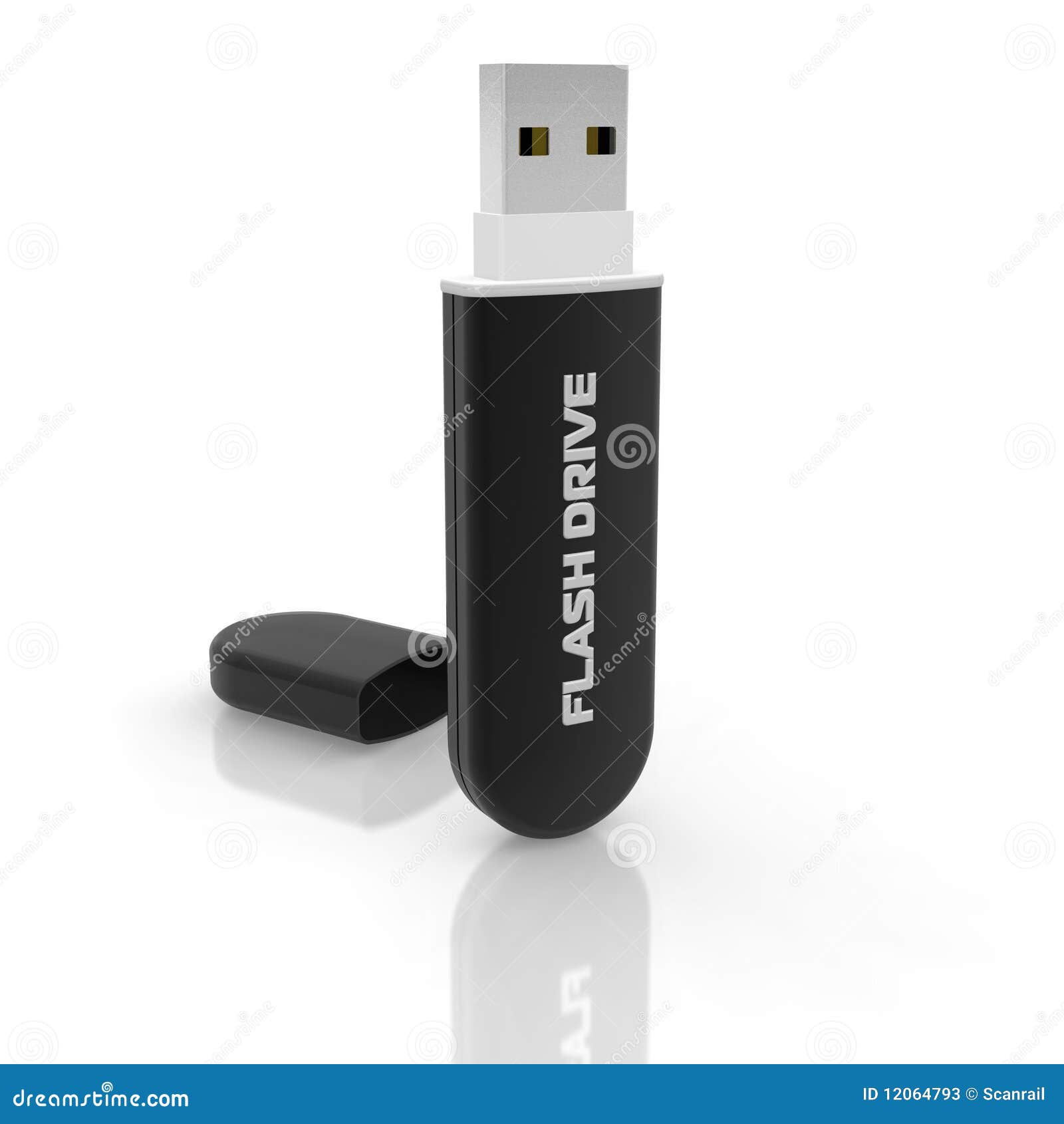 Black Stylish USB Flash Drive Stock Illustration - Illustration of ...