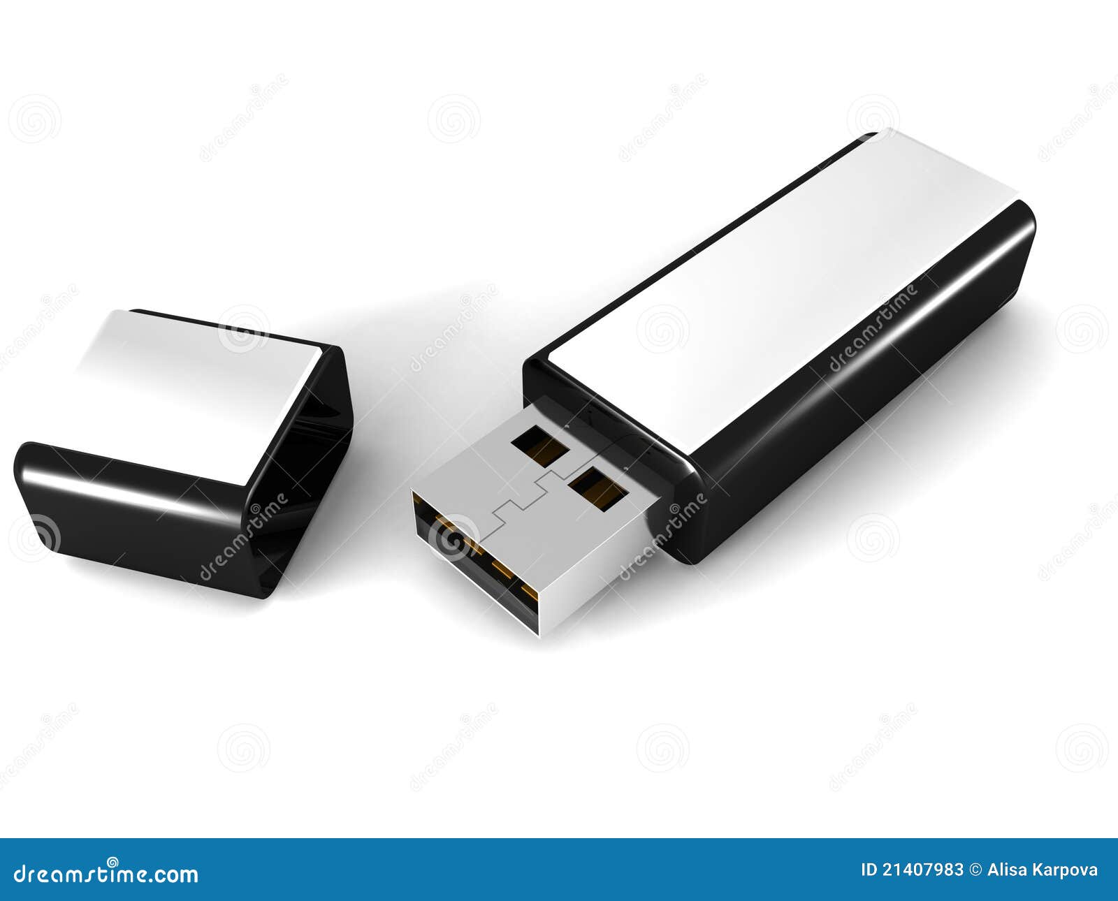 Black Stylish USB Flash Drive Memory Stock Illustration - Illustration ...