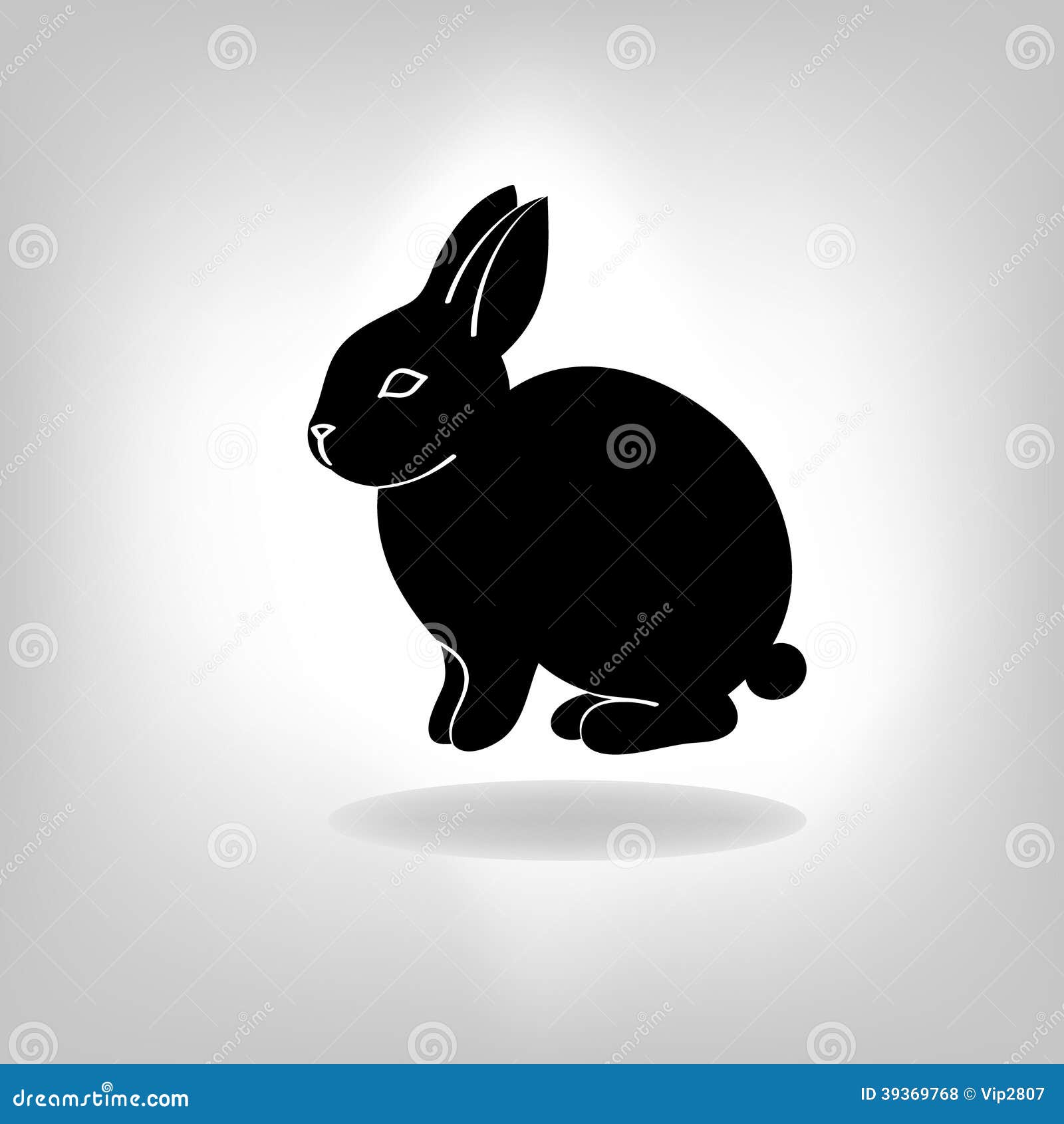 The Black Stylized Silhouette of a Rabbit Stock Vector - Illustration ...