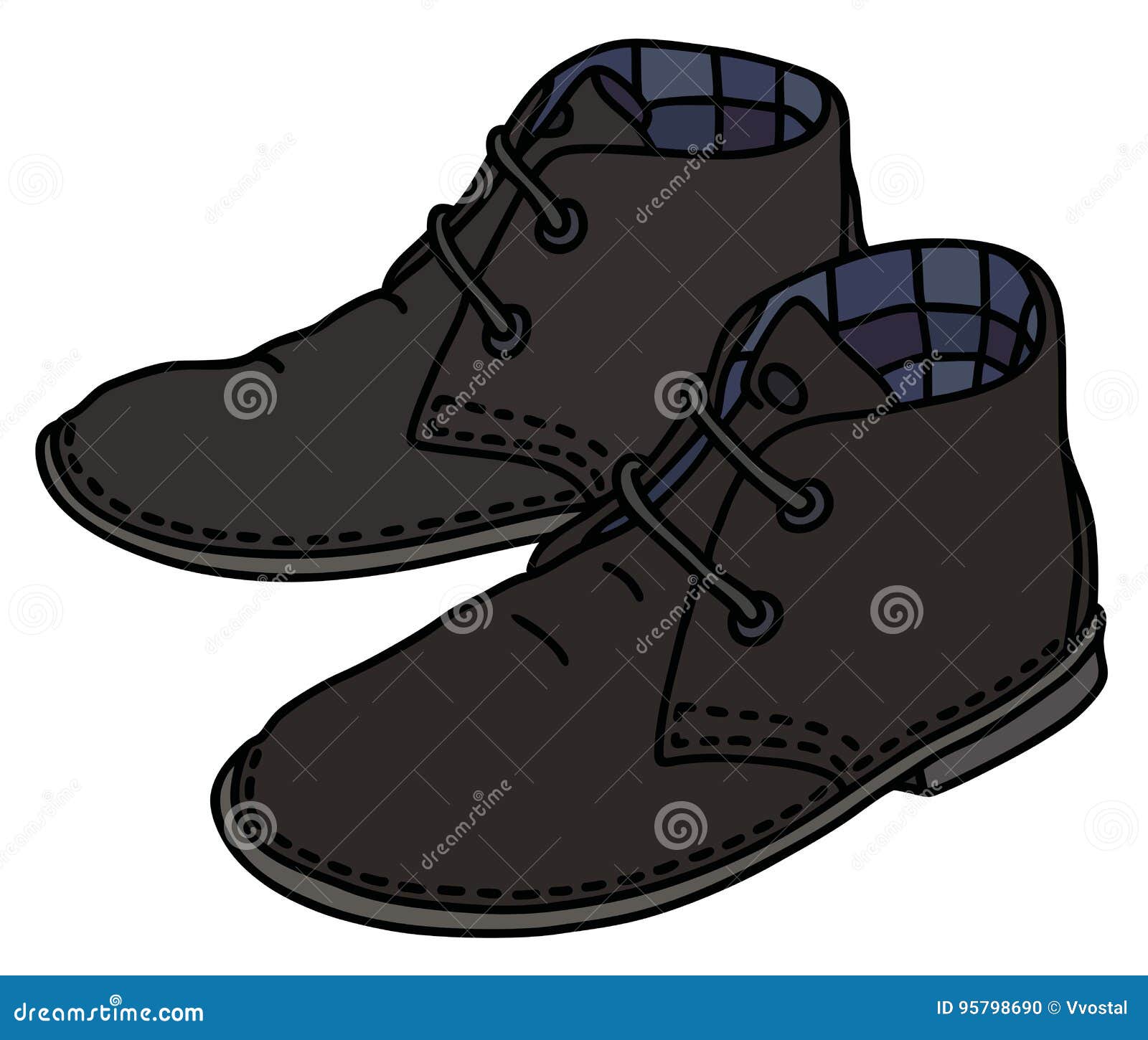Black suede shoes stock vector. Illustration of boots - 95798690