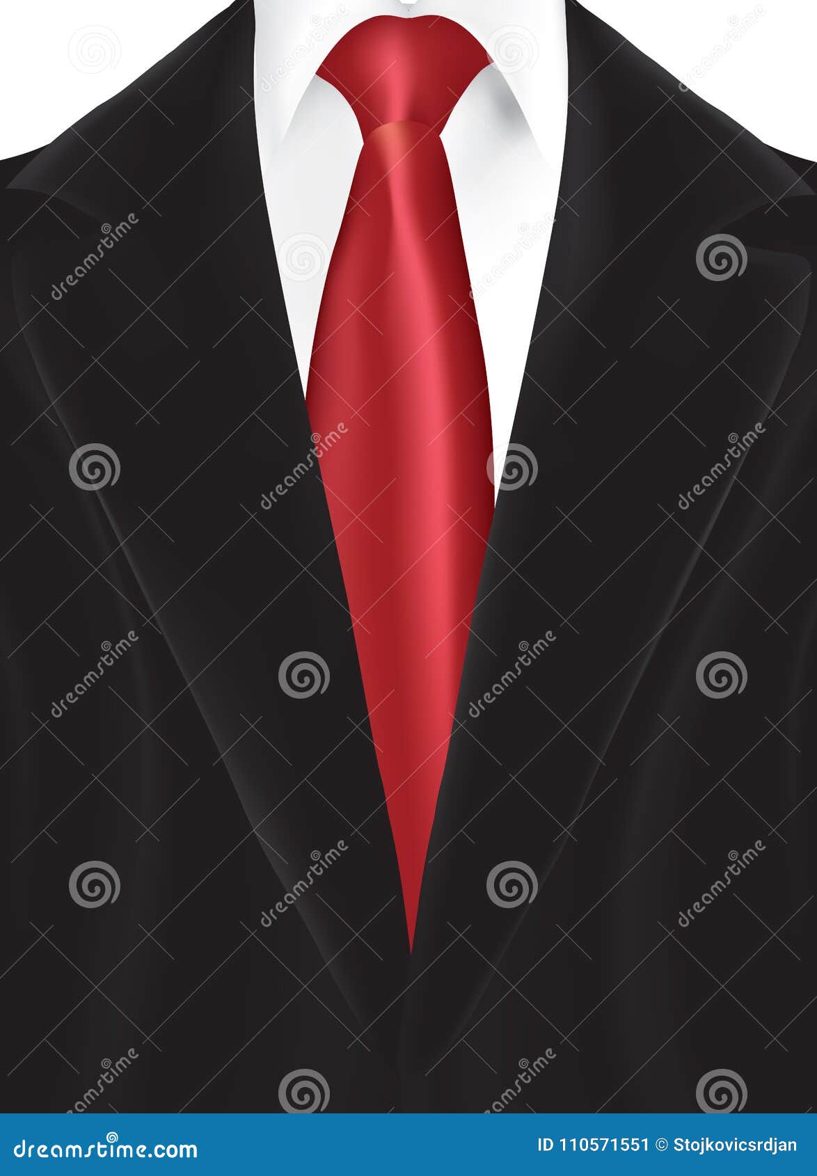 Black suit with red tie stock vector. Illustration of black - 110571551