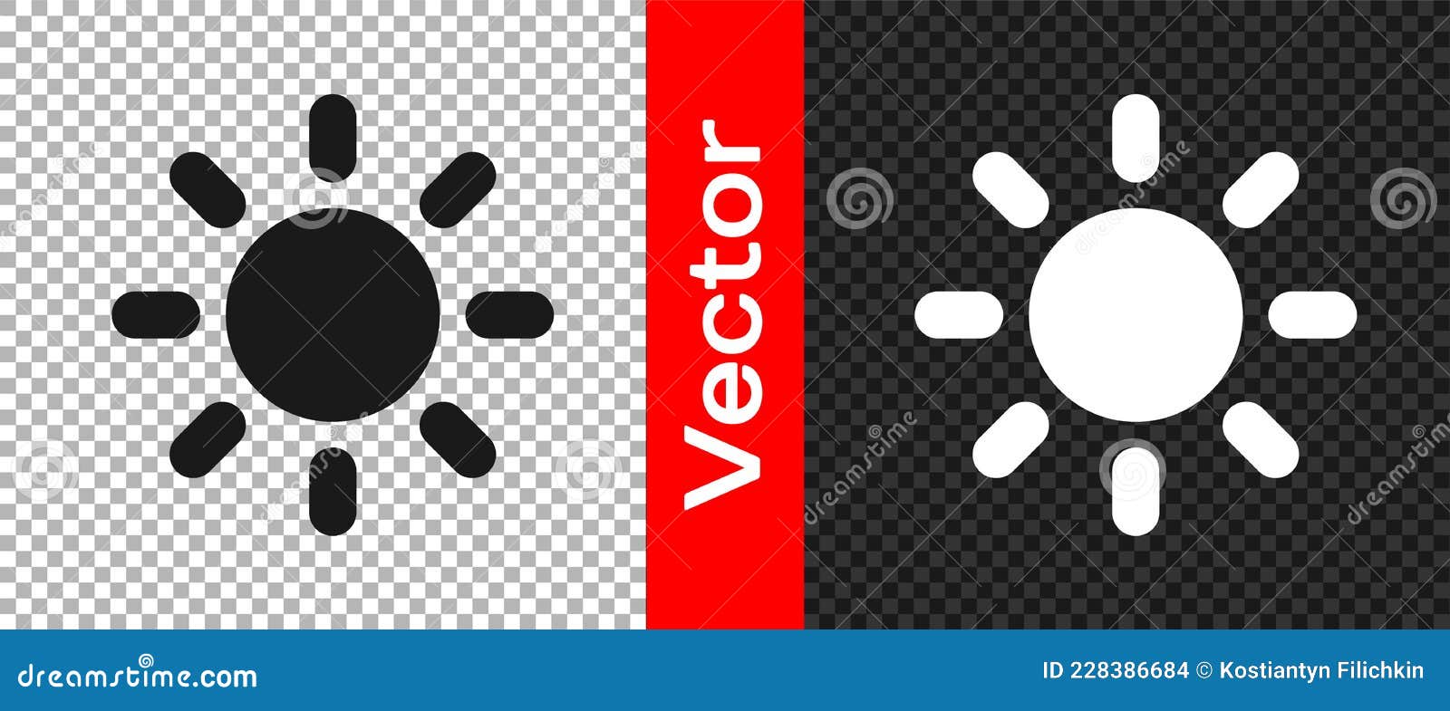 Black Sun Icon Isolated on Transparent Background. Vector Stock Vector ...