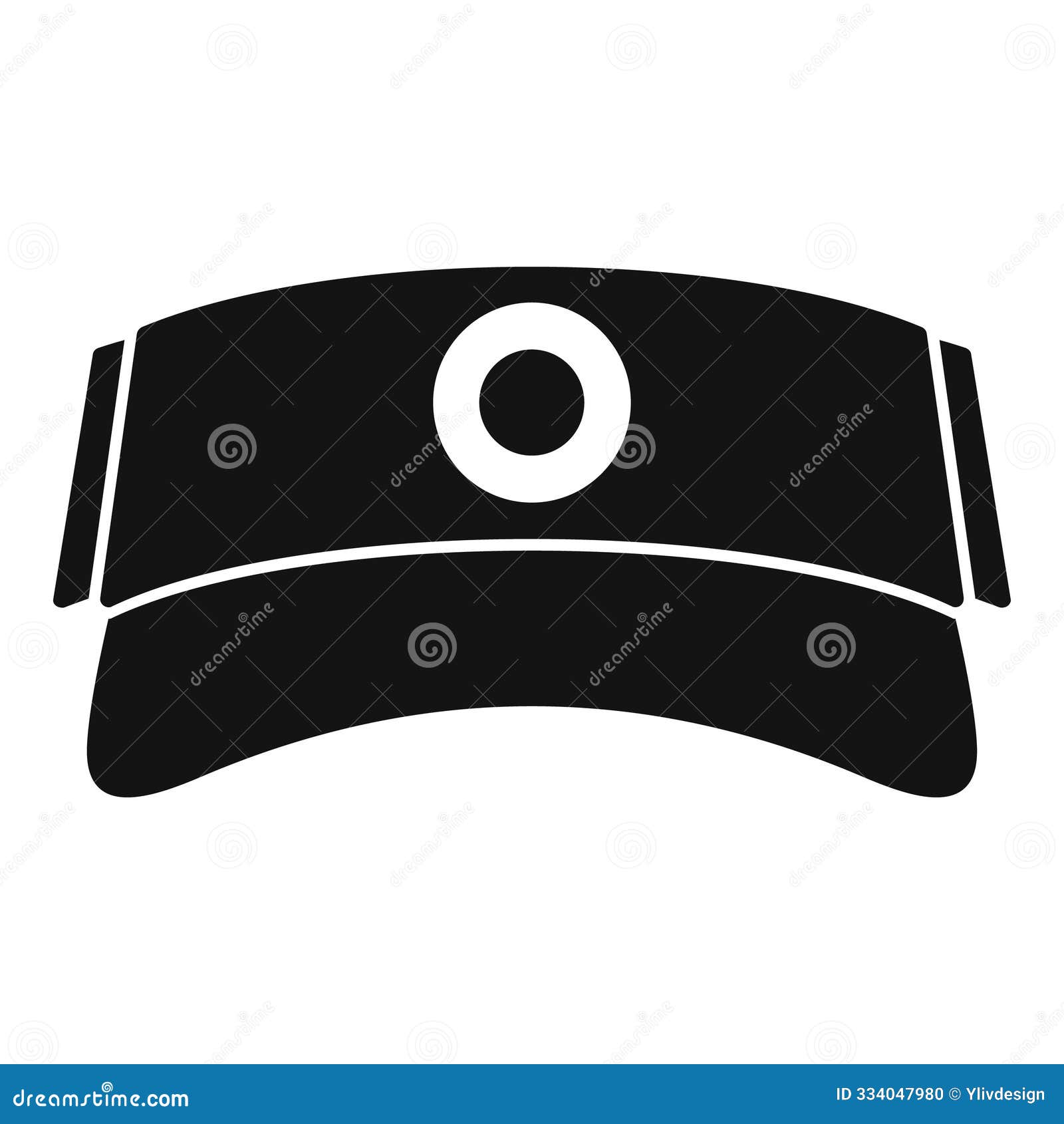 Black Sun Visor Cap with Circle Logo Template Showing Front View Stock ...