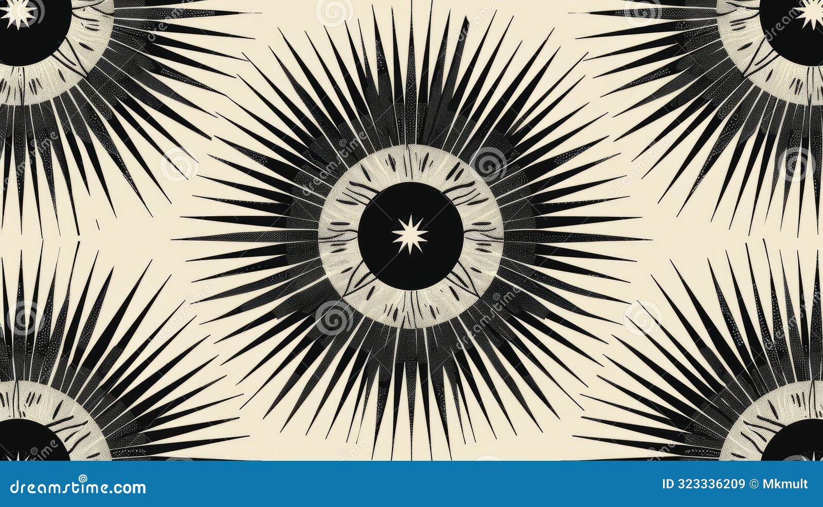 Black Sunburst Textile Pattern Stock Image - Image of minimalist, black ...