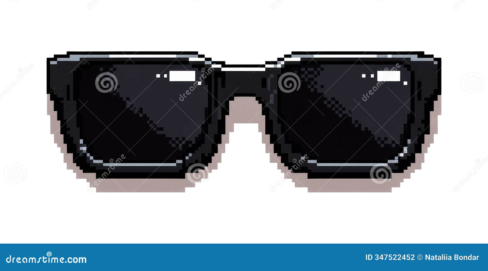 Black Sunglasses in Pixel Art Style Isolated on Transparent Background ...