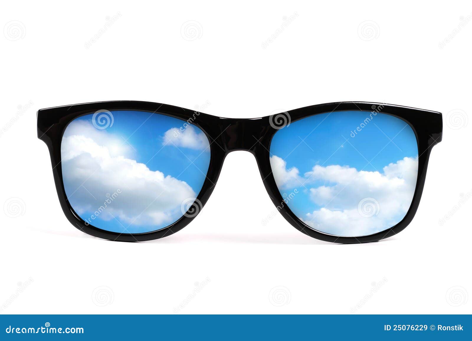 Black Sunglasses with Sky Reflection Stock Image - Image of nature ...