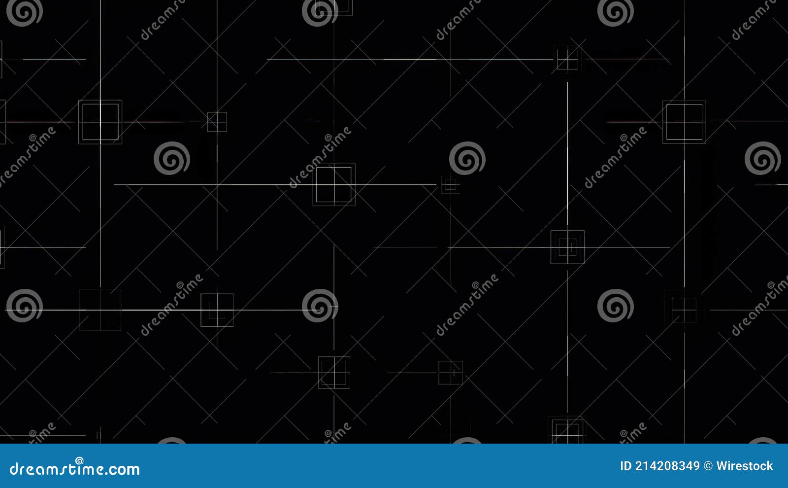Black Surface with Abstract Square Outlines for Wallpaper or Background ...