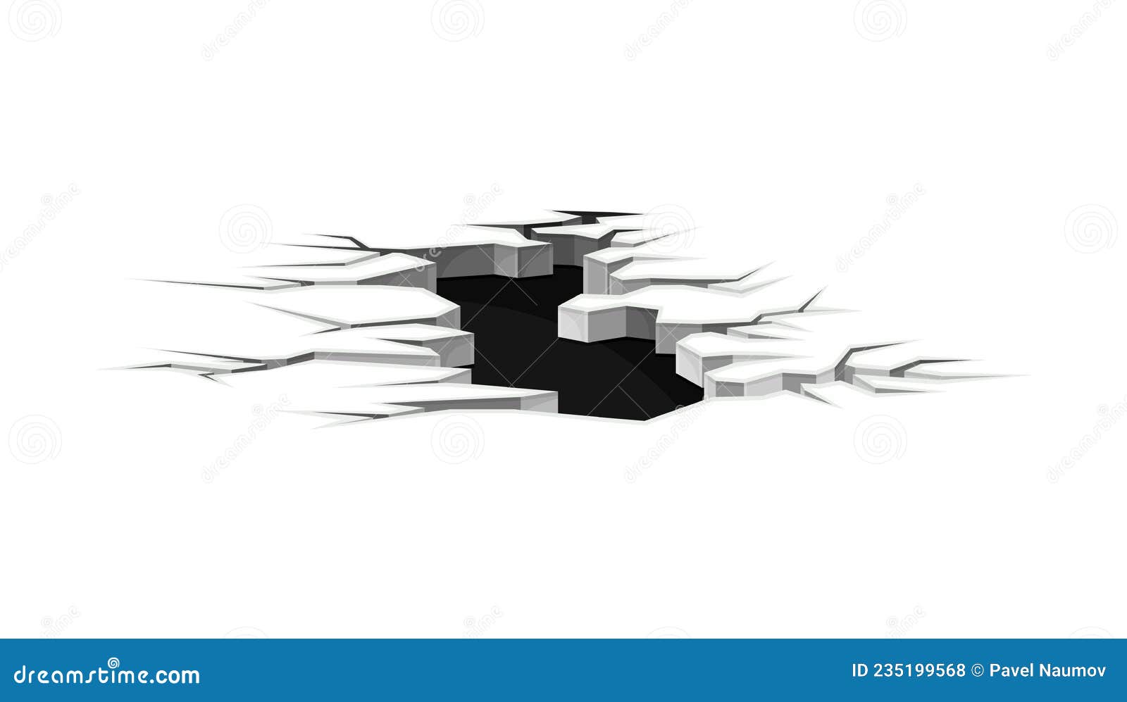 Black Surface Crack, Hole Destruction Effect. Earthquake Crack, Cracked ...