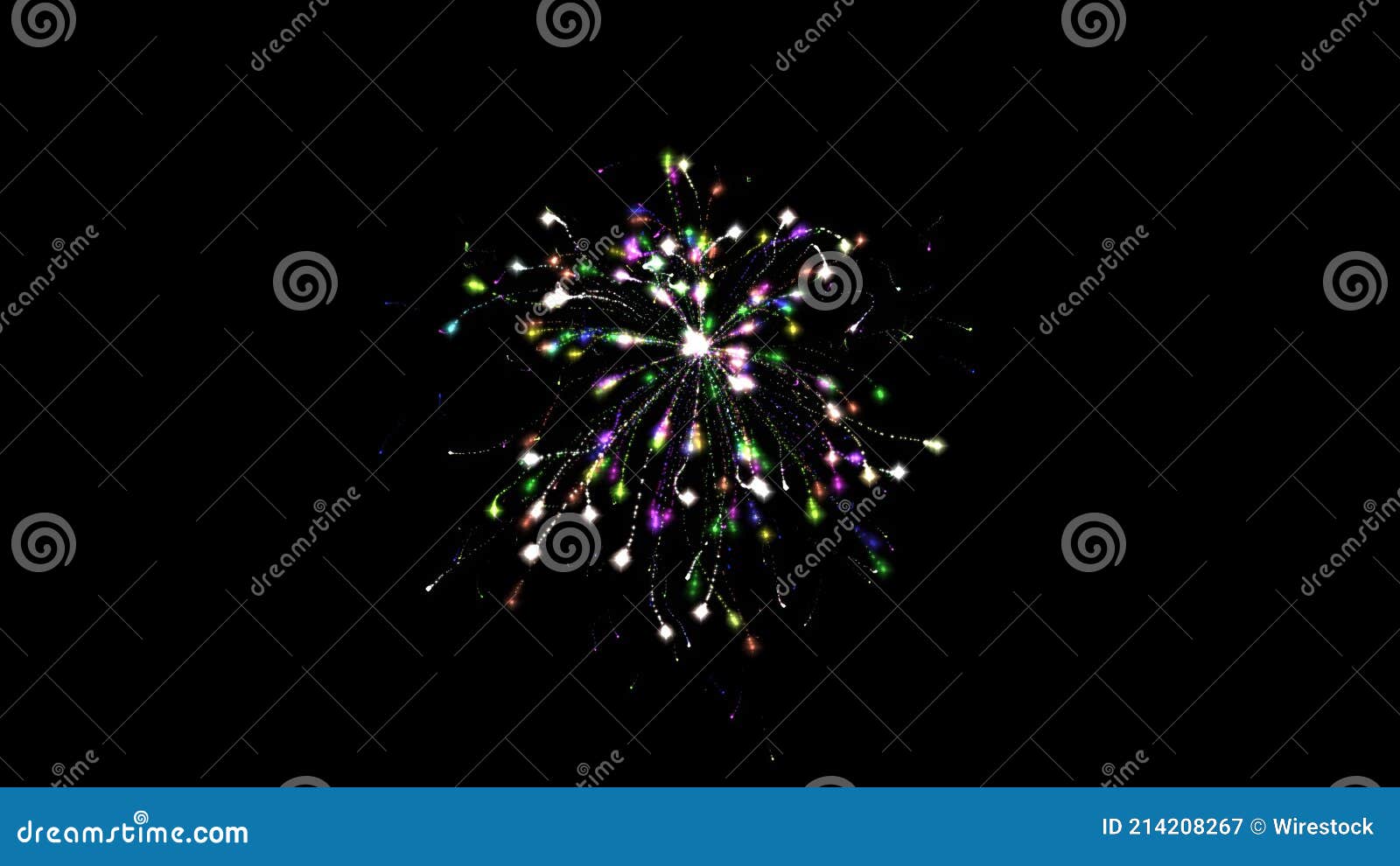 Firework Lights Effect With Glowing Stars In Sky On Transparent ...