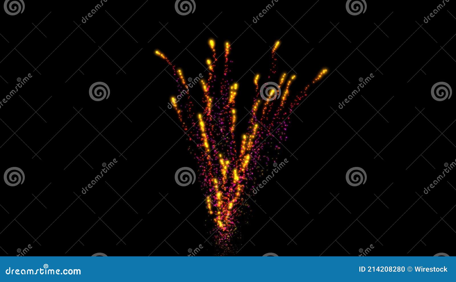 Firework Lights Effect With Glowing Stars In Sky On Transparent ...