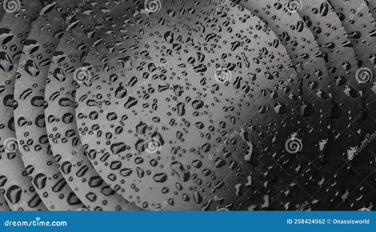 Black Surface Humid Water Drops Abstract Background Shapes Textured ...