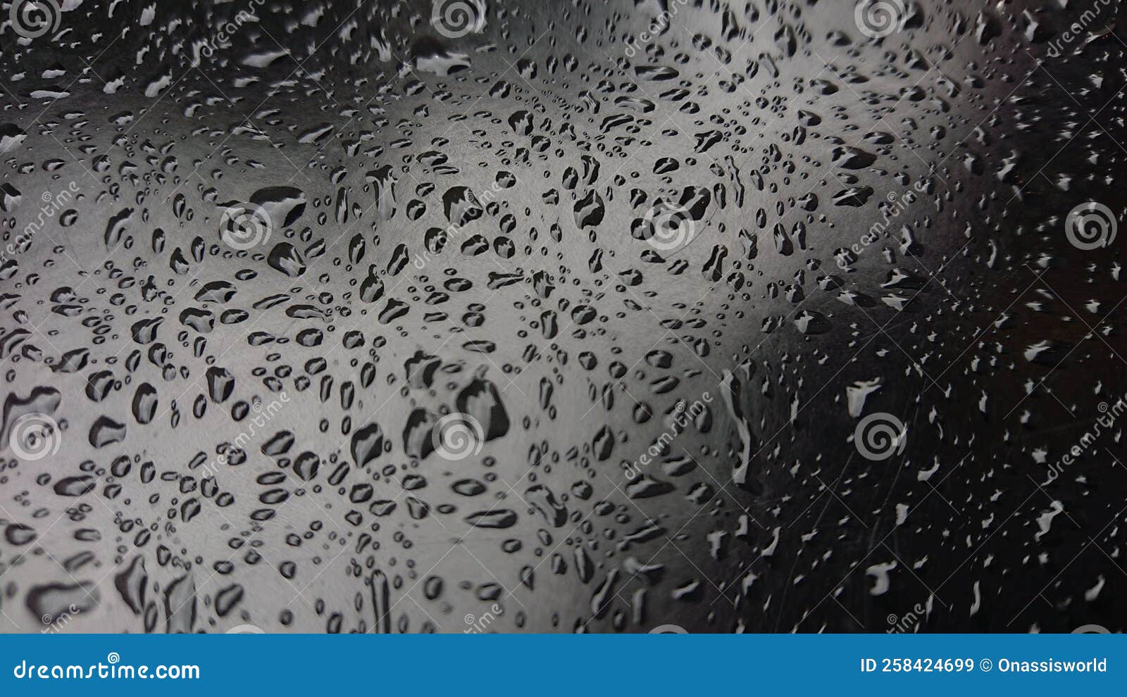 Black Surface Humid Water Drops Abstract Background Shapes Textured ...