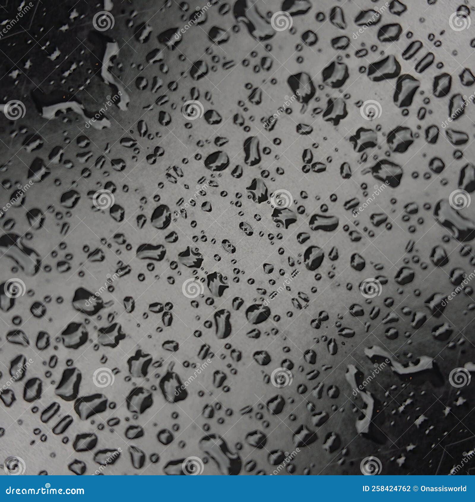 Black Surface Humid Water Drops Abstract Background Shapes Textured ...