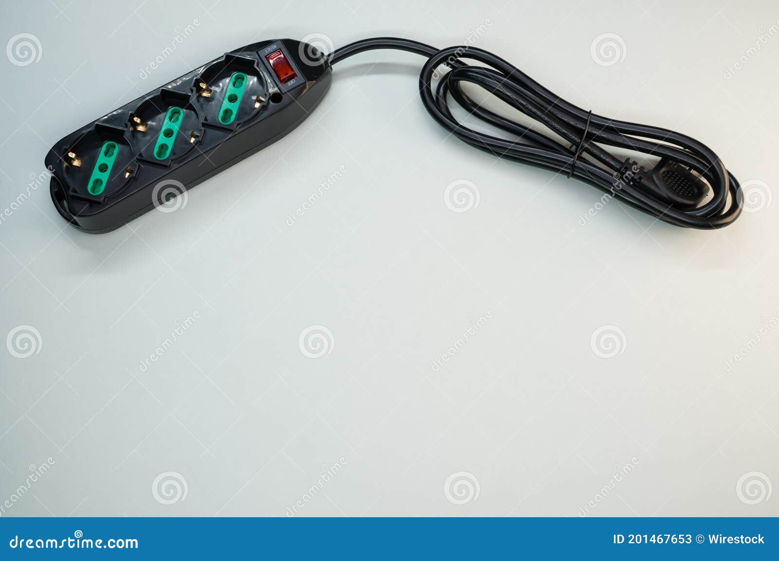 Black Surge Protector on a Gray Background Stock Image - Image of ...