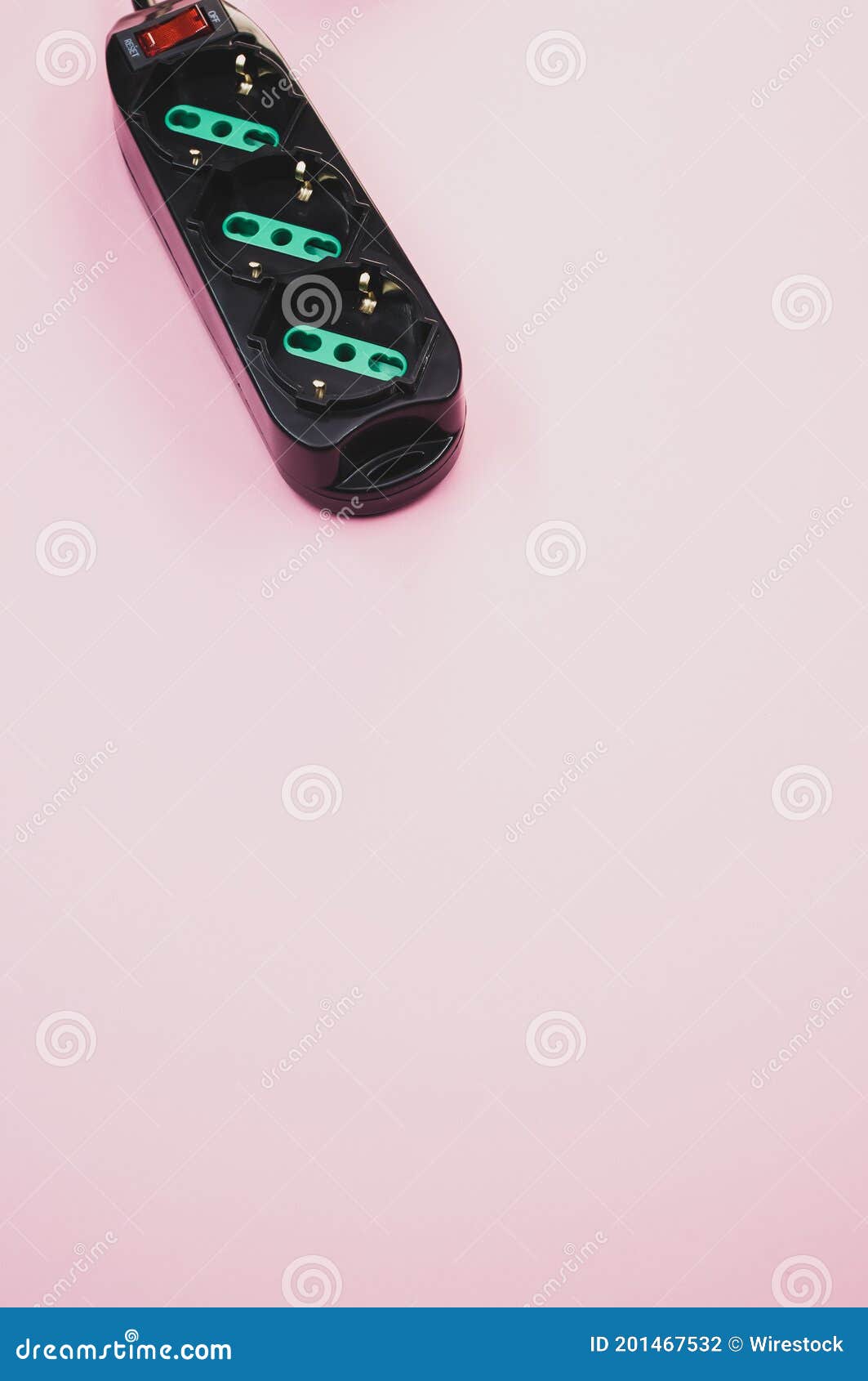 Black Surge Protector on a Light Pink Background Stock Photo - Image of ...
