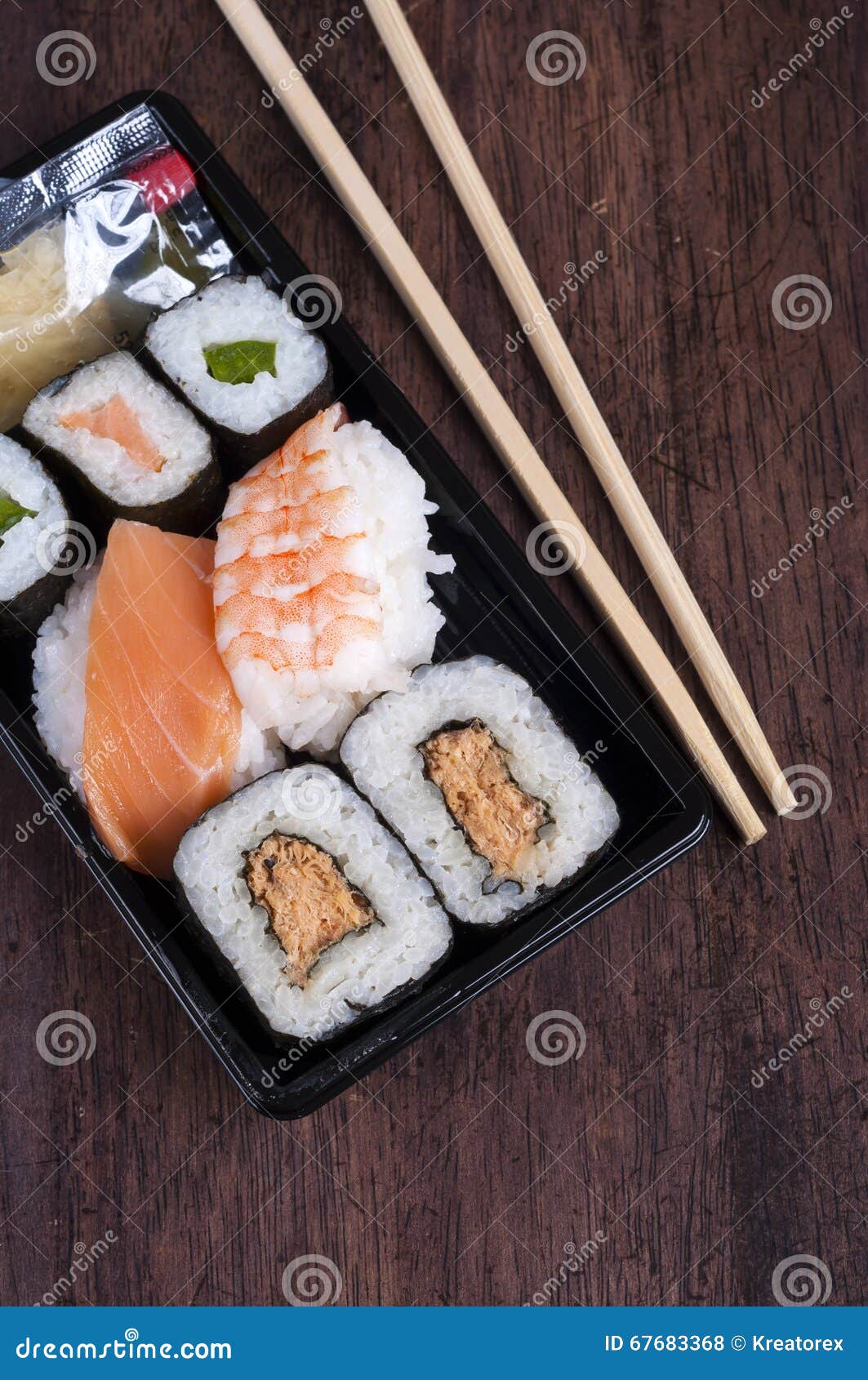 Black sushi box stock photo. Image of maki, oriental - 67683368