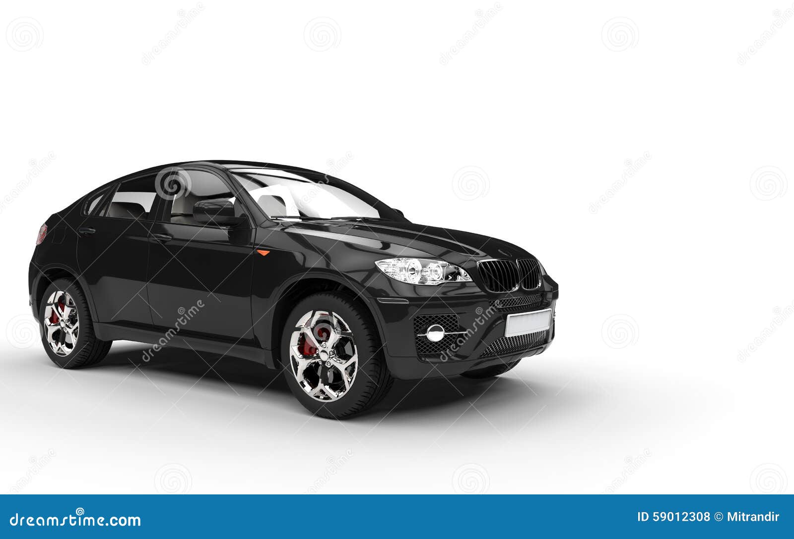 Black SUV - Front Left View Stock Illustration - Illustration of front ...